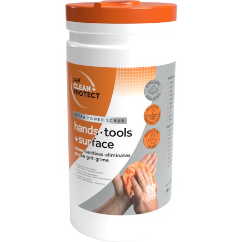 Pal Clean & Protect Hands, Tools & Surface Extra Power Scrub Wipes ...